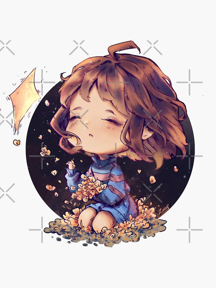 "Frisk (chibi) Determination" Sticker for Sale by zanyart | Redbubble