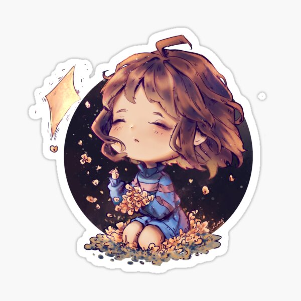 "Frisk (chibi) Determination" Sticker for Sale by zanyart | Redbubble