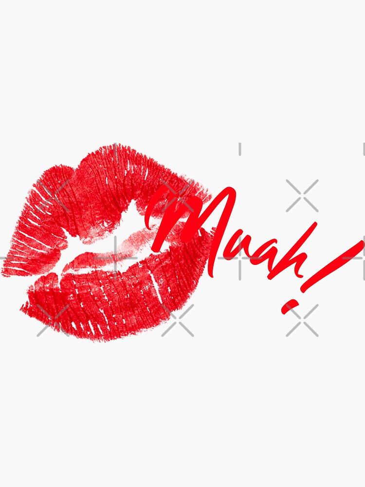 "Kiss "Muah!" Red lips design" Sticker by SmoothDesigner | Redbubble
