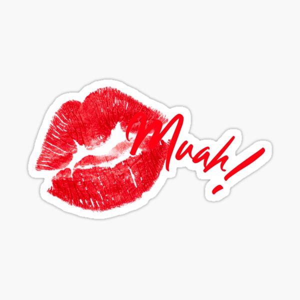 "Kiss "Muah!" Red lips design" Sticker by SmoothDesigner | Redbubble