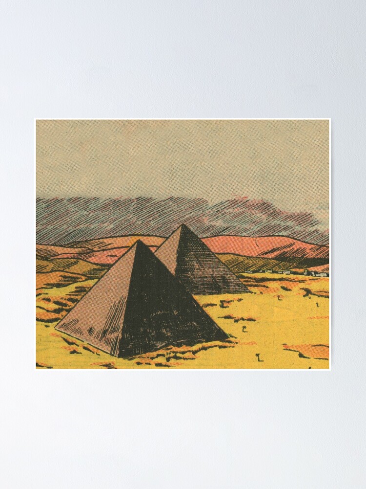 "Egyptian Desert Pyramids - Vintage Comic Anime" Poster by elevens ...