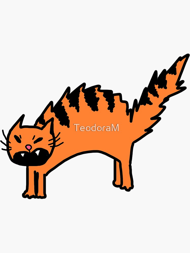 "Angry Orange Cat transparent" Sticker for Sale by TeodoraM | Redbubble