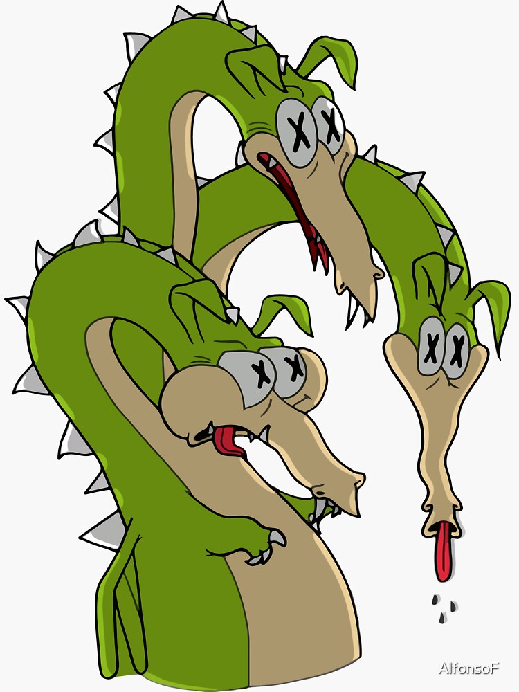 Pegatina «Cuphead dead hydra (Grim Matchstick)» de AlfonsoF | Redbubble