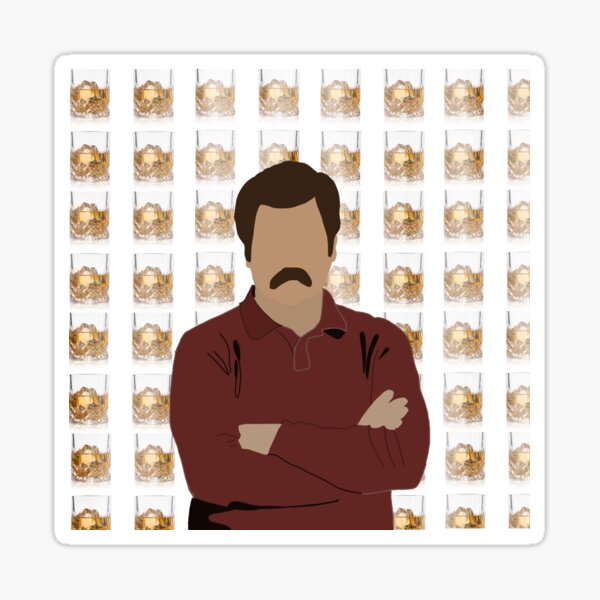 "Ron Swanson" Sticker for Sale by delaneyyyyb | Redbubble