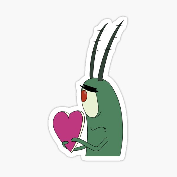 "Sad Plankton holding a heart " Sticker for Sale by anisabarutis ...