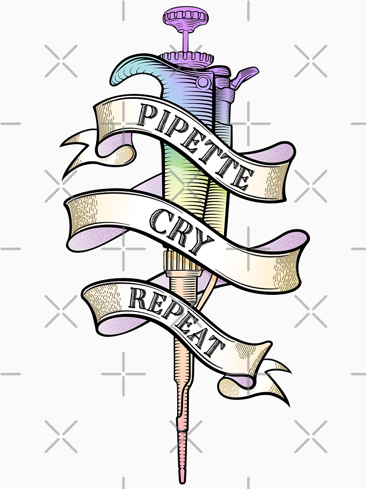 "Pipette Cry Repeat PCR Science Tattoo Style Design" Pullover Hoodie by ...