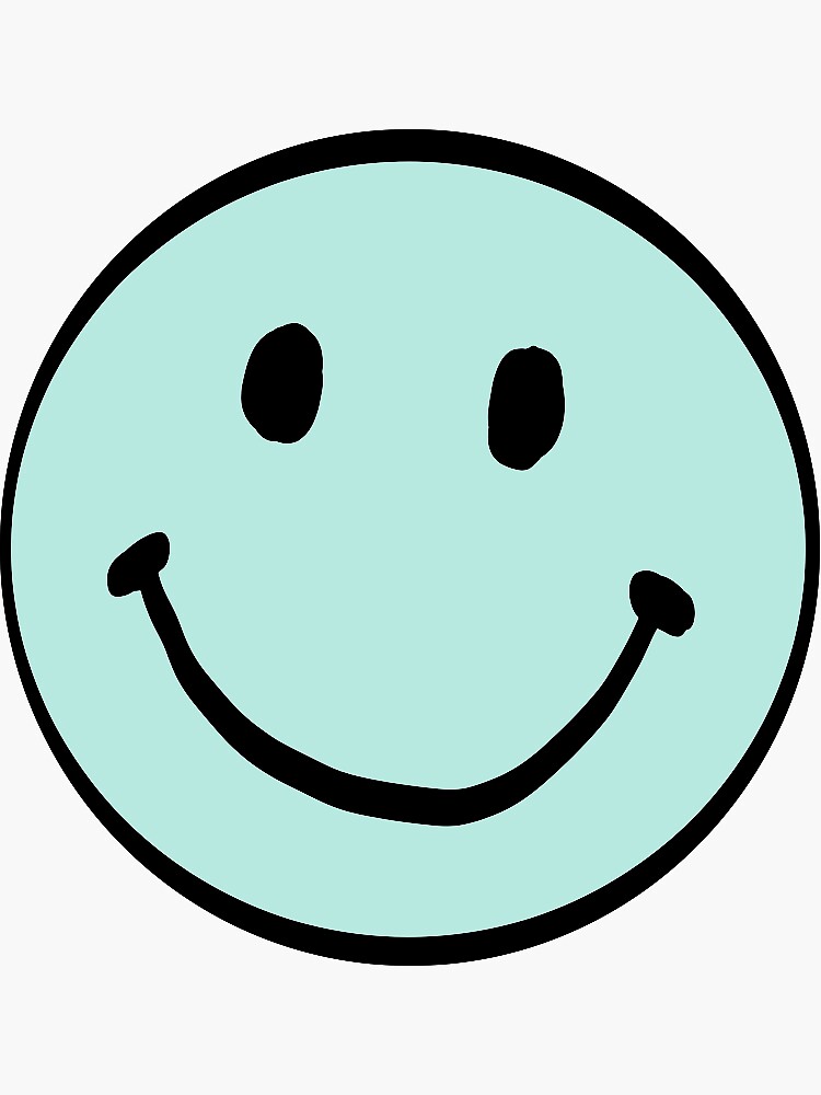 "Teal Smiley Face" Sticker for Sale by angelinab1023 | Redbubble