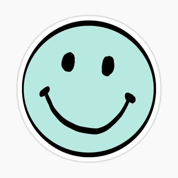 "Teal Smiley Face" Sticker for Sale by angelinab1023 | Redbubble