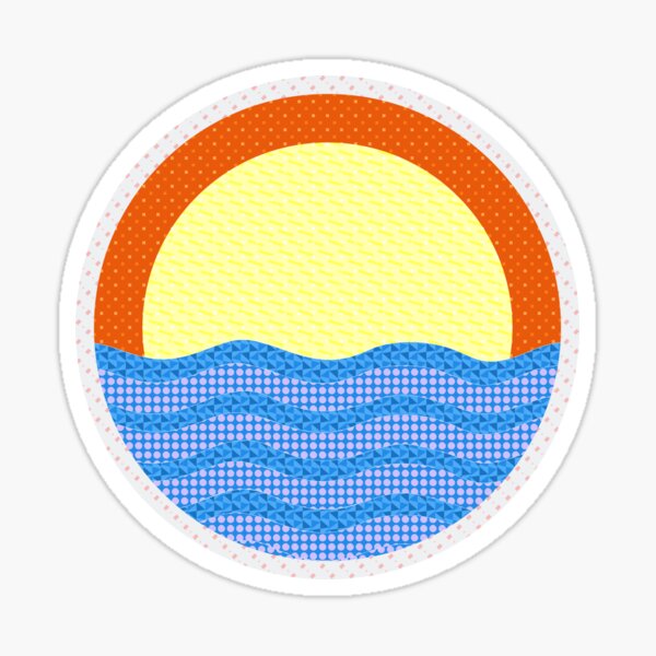 "Ocean Wave Sunset Pattern Collage" Sticker by dylanxh | Redbubble