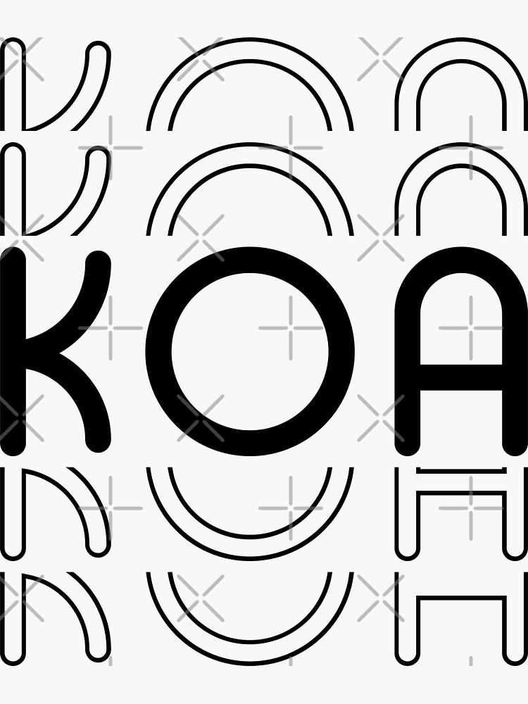 Pegatina «Nombre Koa en estilo blanco y negro» de Time-is-Money | Redbubble