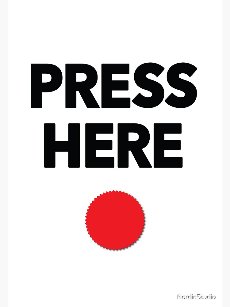 "Press Here - Red Dot" Sticker for Sale by NordicStudio | Redbubble