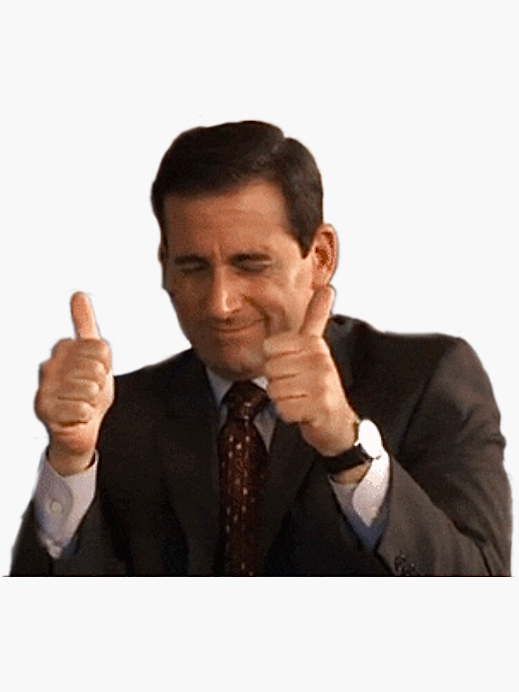 "michael scott thumbs up" Sticker for Sale by sydneyjoanna | Redbubble