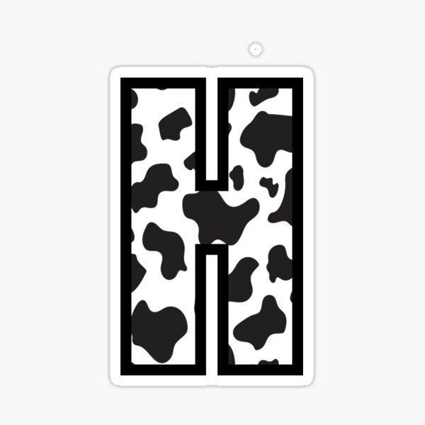 "Cow Print Letter H" Sticker for Sale by chloedecamargo | Redbubble