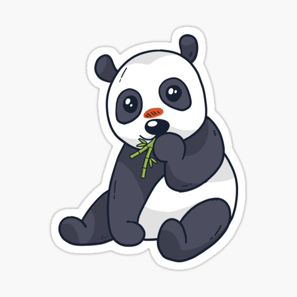 "Cute Panda Eating Bamboo" Sticker for Sale by cutenfunny | Redbubble