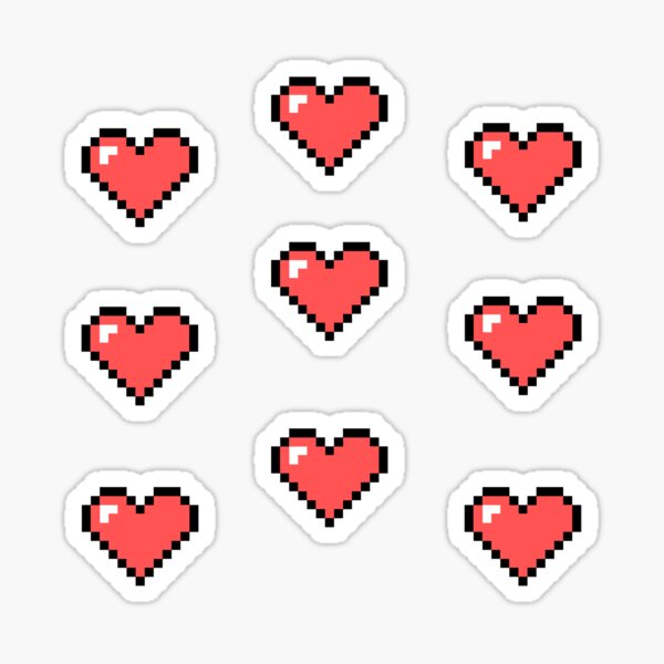 "pixel red hearts" Sticker by swifttrouble | Redbubble