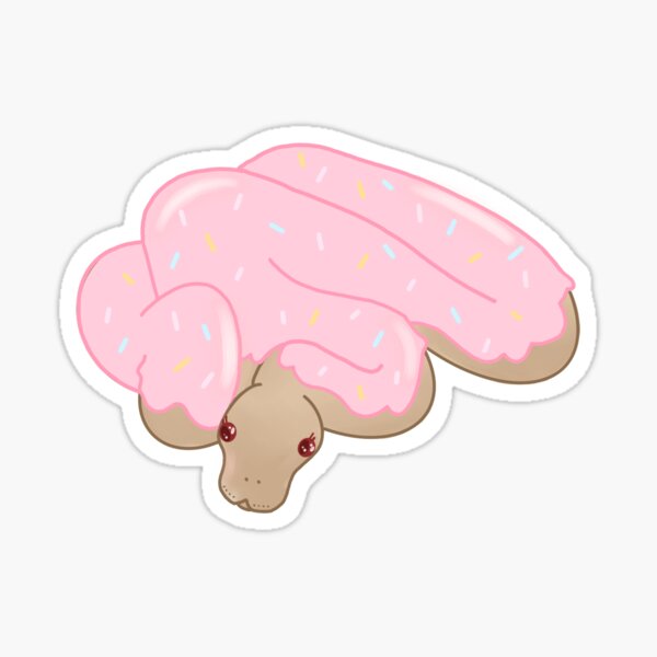 "Strawberry Donut Snake " Sticker for Sale by kerrigann | Redbubble