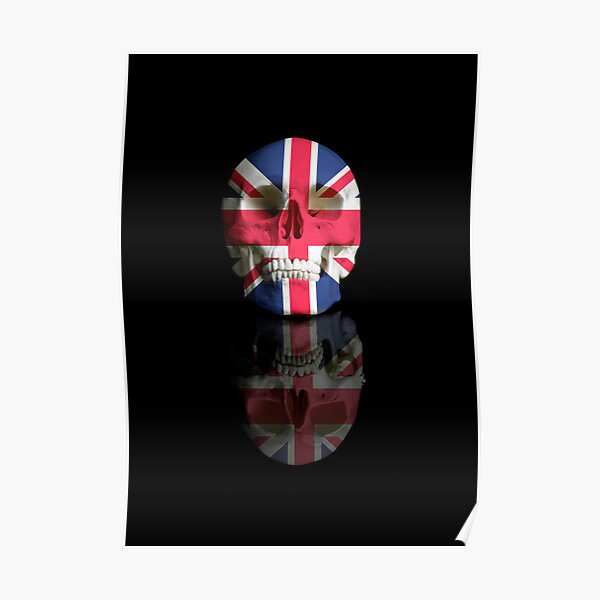 "UK Flag Union Jack Skull" Poster by KittyBitty1 | Redbubble