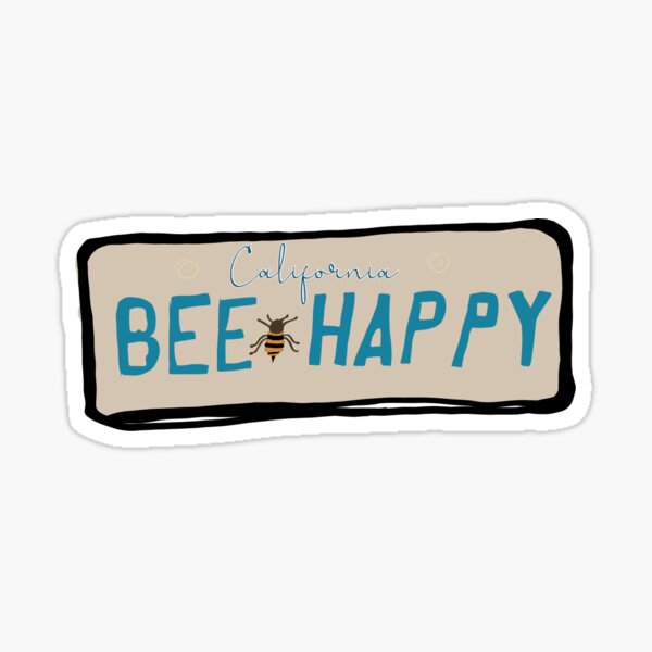 "Bee Happy " Sticker for Sale by itsrubii | Redbubble