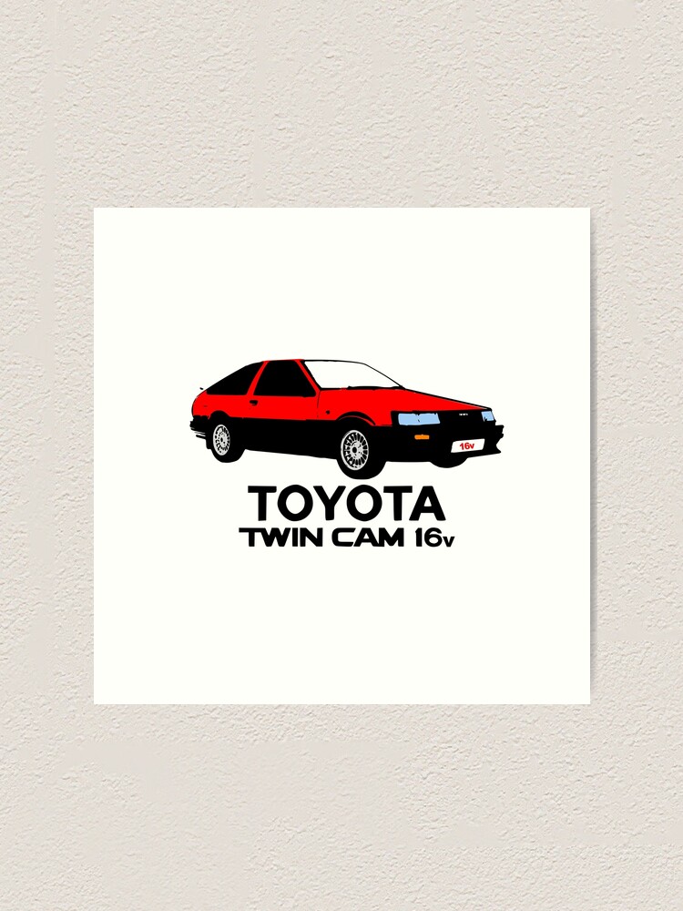 "Toyota Ae86 Twincam Red over Black" Art Print for Sale by Autographix ...