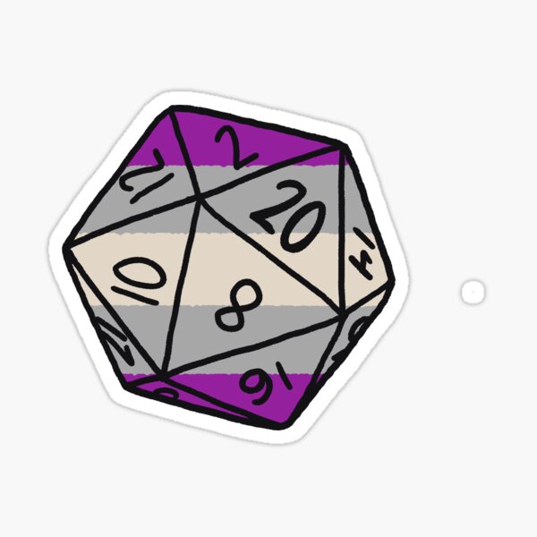 "LGBTQ Grey Ace Pride D20" Sticker by L0TUS33 | Redbubble