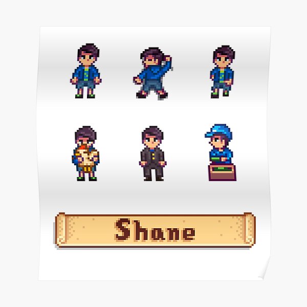 "Stardew Valley Sprites - Shane" Poster by kathdvd | Redbubble