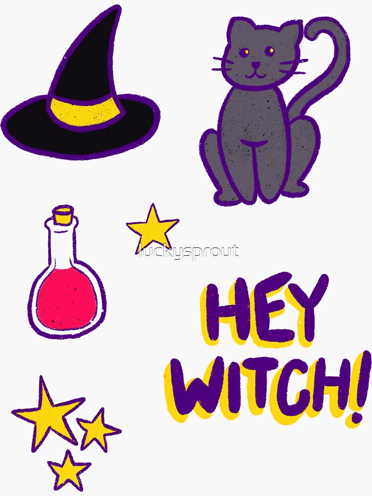"Cute Witch Sticker Pack" Sticker for Sale by luckysprout | Redbubble