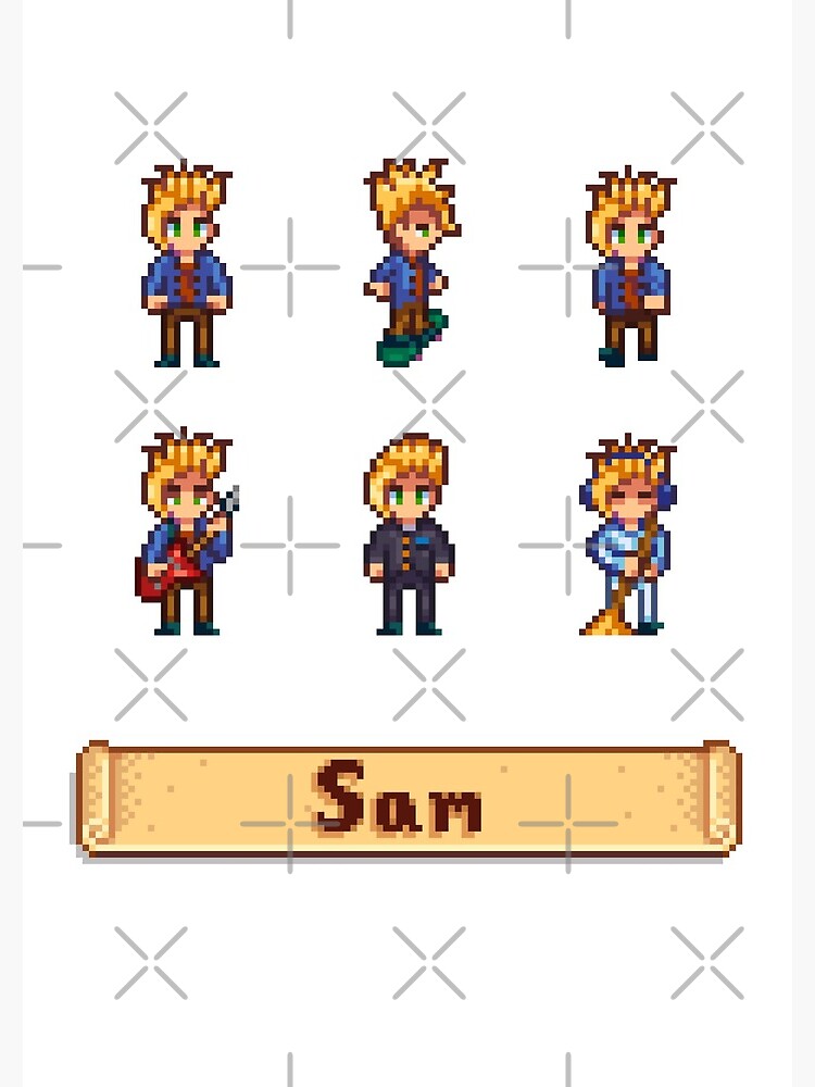 "Stardew Valley Sprites - Sam" Spiral Notebook by kathdvd | Redbubble