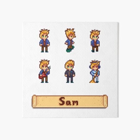 "Stardew Valley Sprites - Sam" Art Board Print for Sale by kathdvd ...