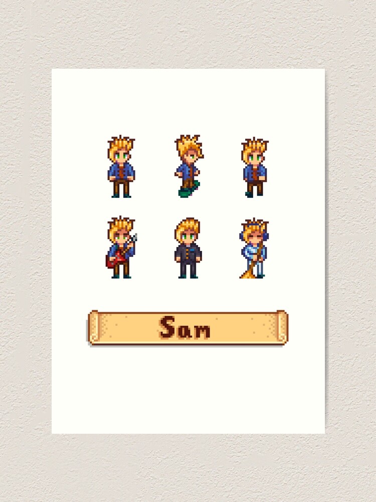 "Stardew Valley Sprites - Sam" Art Print by kathdvd | Redbubble