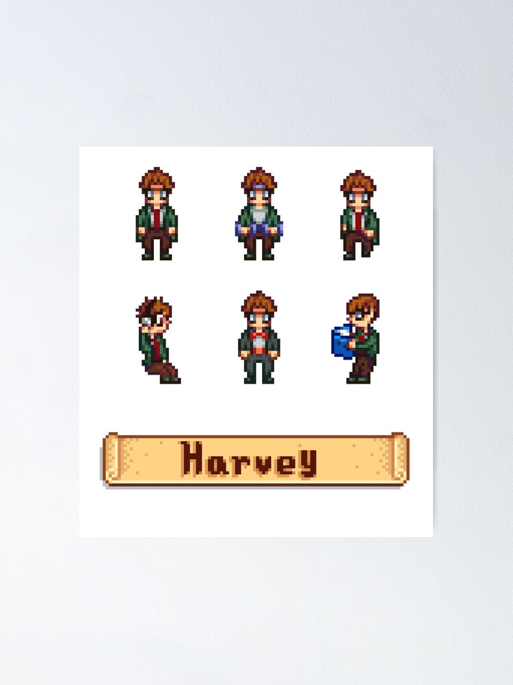 "Stardew Valley Sprites - Harvey" Poster for Sale by kathdvd | Redbubble
