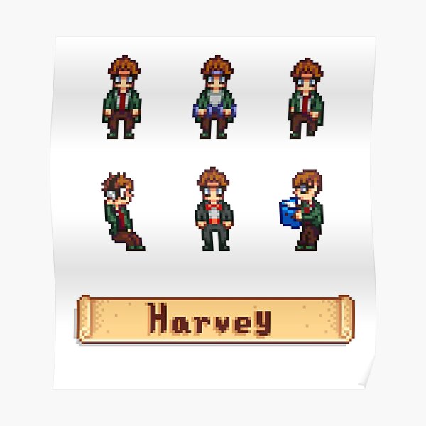 "Stardew Valley Sprites - Harvey" Poster for Sale by kathdvd | Redbubble