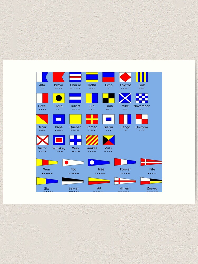 "Nautical flags with Morse code" Art Print for Sale by EenOvaa | Redbubble