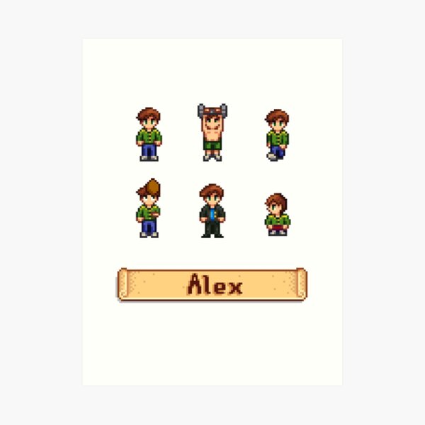 "Stardew Valley Sprites - Alex" Art Print for Sale by kathdvd | Redbubble
