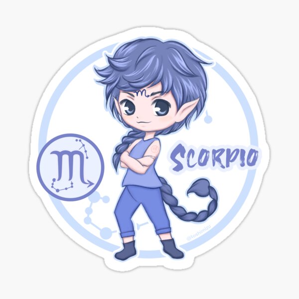 "Cute Chibi Zodiac Scorpio Girl" Sticker for Sale by LoShimizu | Redbubble