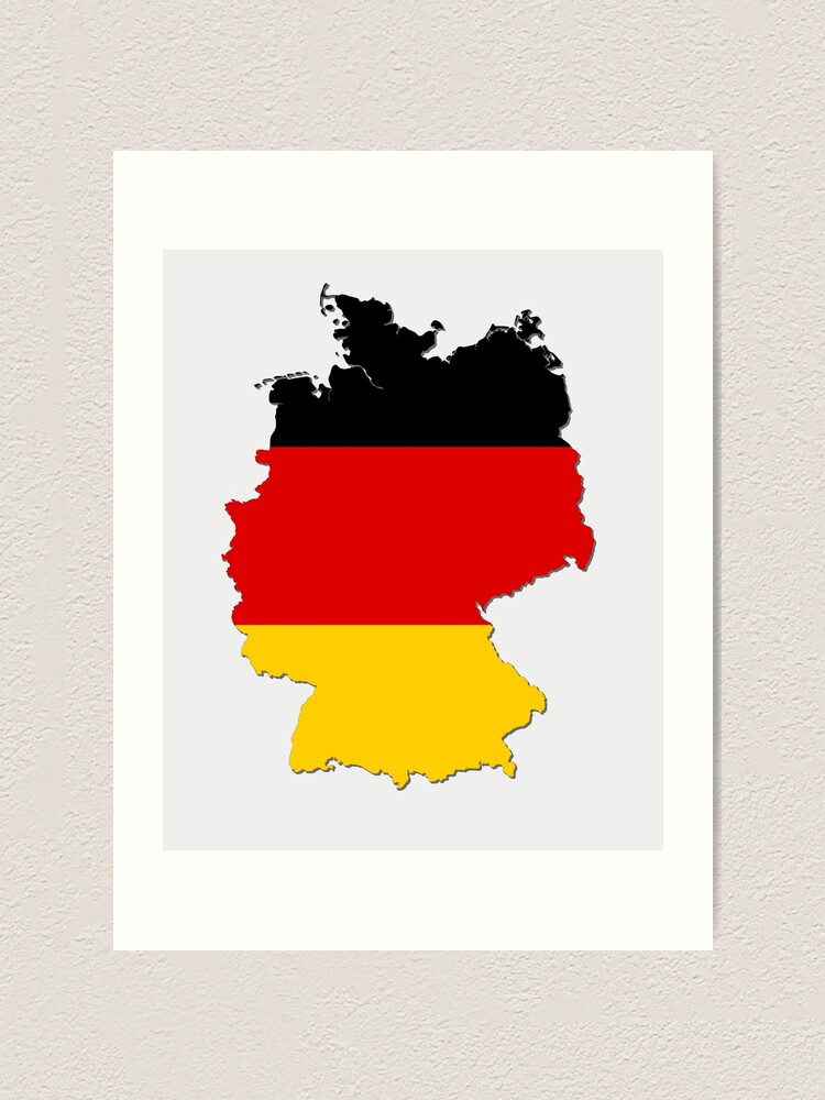 "Flag Map of Germany, German Deutschland Country Map Outline with ...