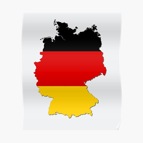"Flag Map of Germany, German Deutschland Country Map Outline with ...