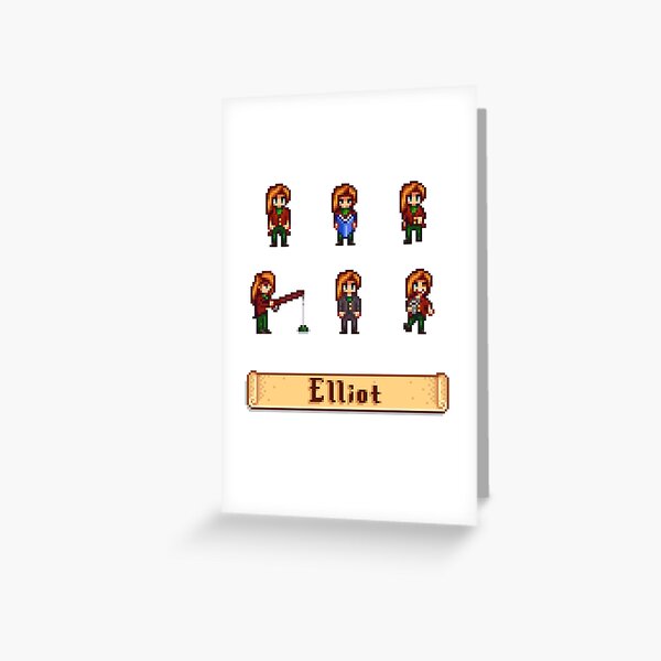 "Stardew Valley Sprites - Elliot" Greeting Card by kathdvd | Redbubble