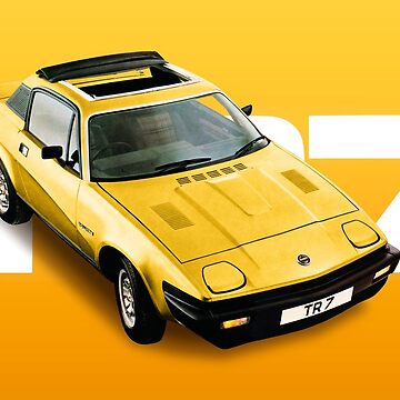 "Triumph TR7 Inca Yellow Greetings Card" Sticker for Sale by ...
