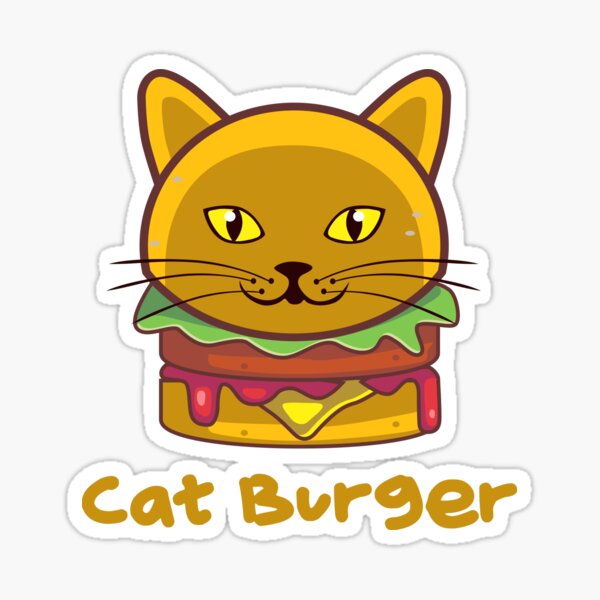 "Cat Burger" Sticker for Sale by ClassGirl | Redbubble