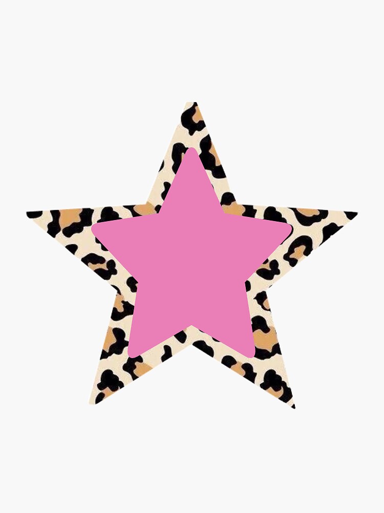 "pink/cheetah print star" Sticker for Sale by bellafawaz | Redbubble