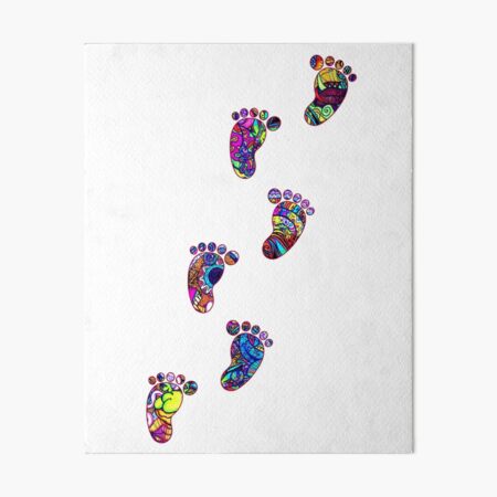 "Boho Hippie Doodle Footprints in the Sand Colorful Feet Designs With ...