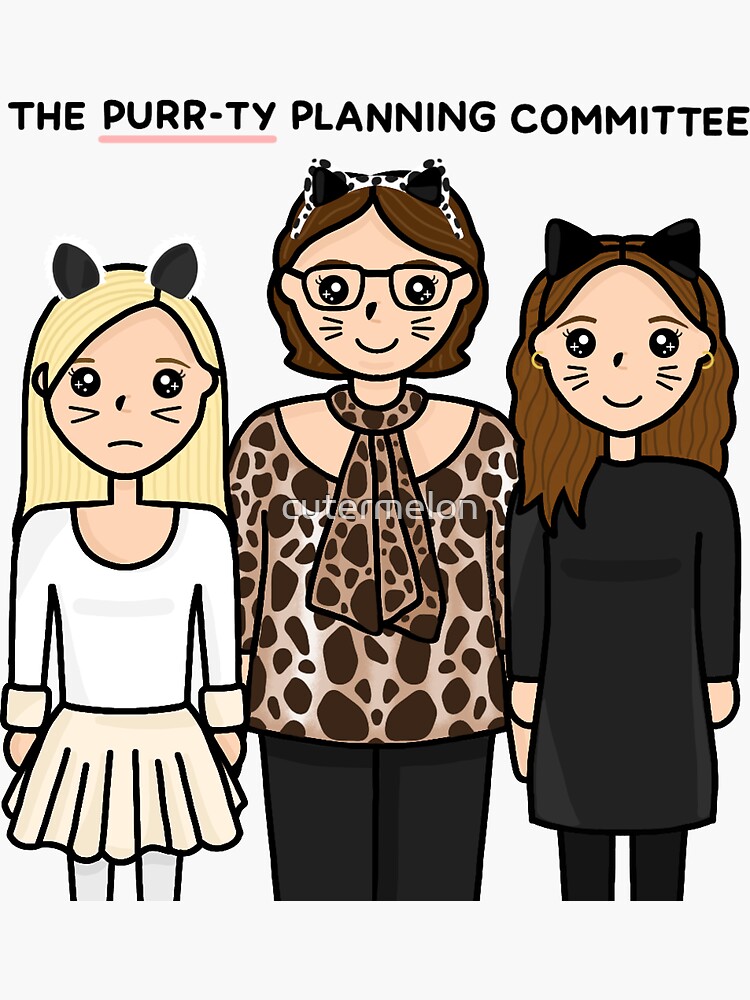 "The Office Party Planning Committee Cats" Sticker by cutermelon ...