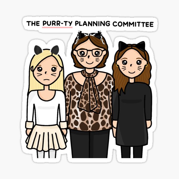 "The Office Party Planning Committee Cats" Sticker by cutermelon ...