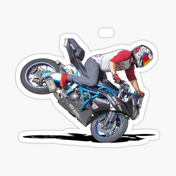 "motorcycle biker rider wheelie" Sticker for Sale by DigitalCrown ...