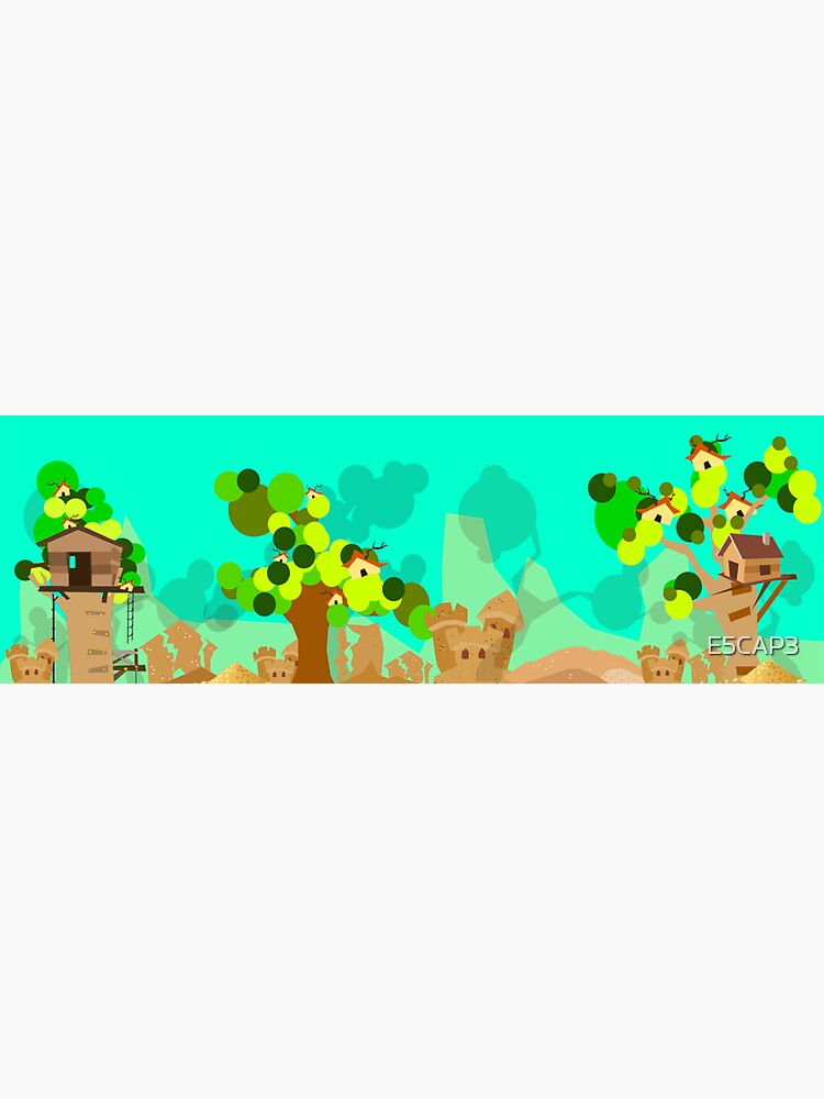 "Cute Tree Houses & Sand Castles" Sticker for Sale by E5CAP3 | Redbubble