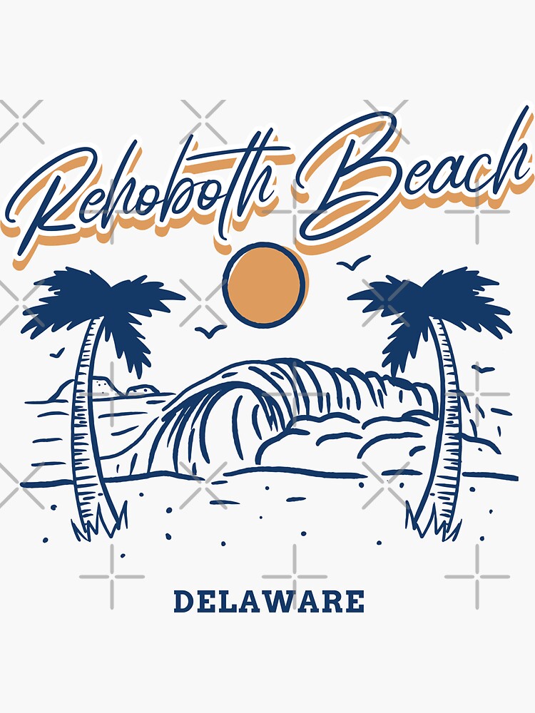 "Rehoboth Beach Delaware (Vintage Retro Logo Style)" Sticker for Sale ...
