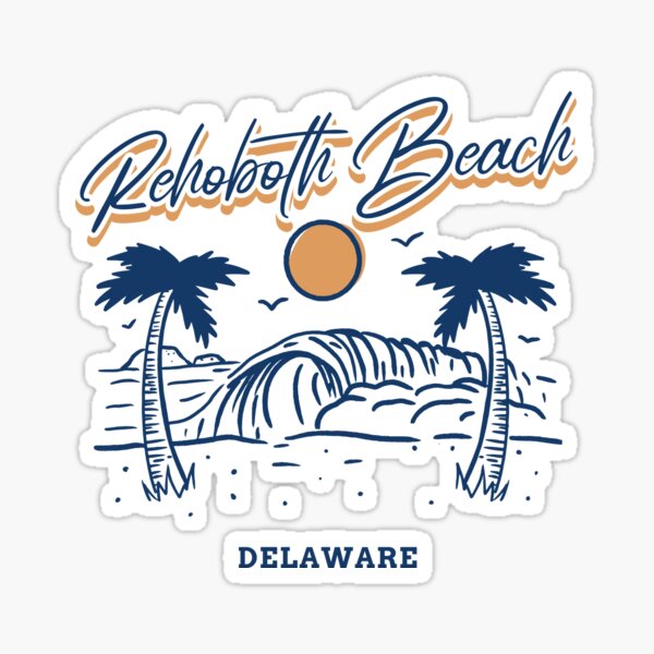 "Rehoboth Beach Delaware (Vintage Retro Logo Style)" Sticker for Sale ...