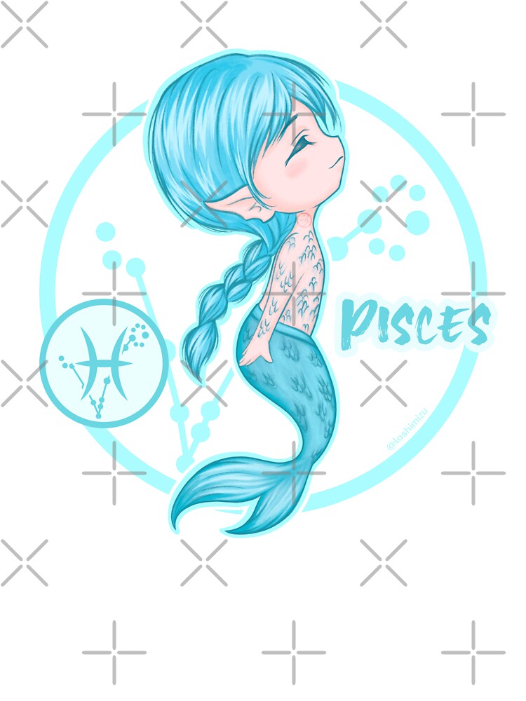 "Cute Chibi Zodiac Pisces Girl" Kids T-Shirt for Sale by LoShimizu ...