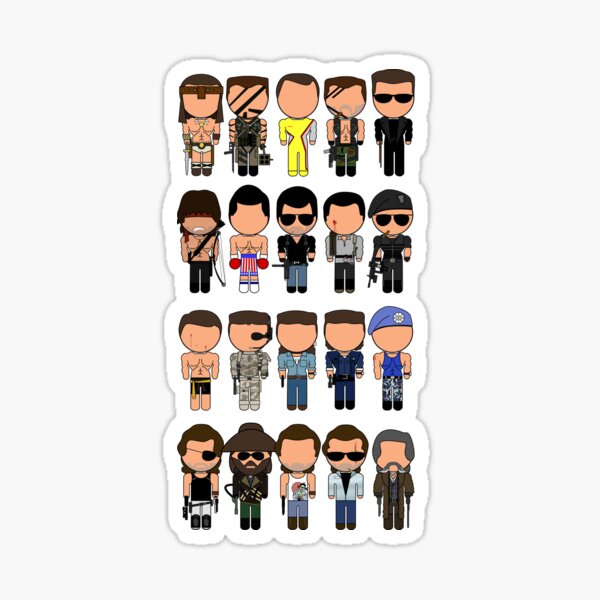 "Action Tough Guy Movie Icons - "Vector-Eds"" Sticker for Sale by ...