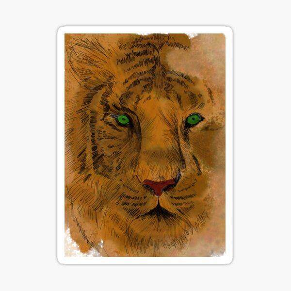 "LION FACE" Sticker by sabas2021 | Redbubble